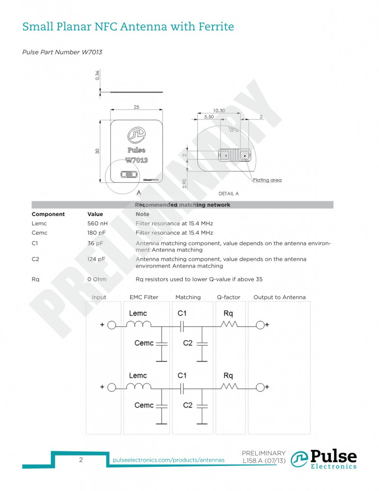 PULSE W7013 datasheet page 2