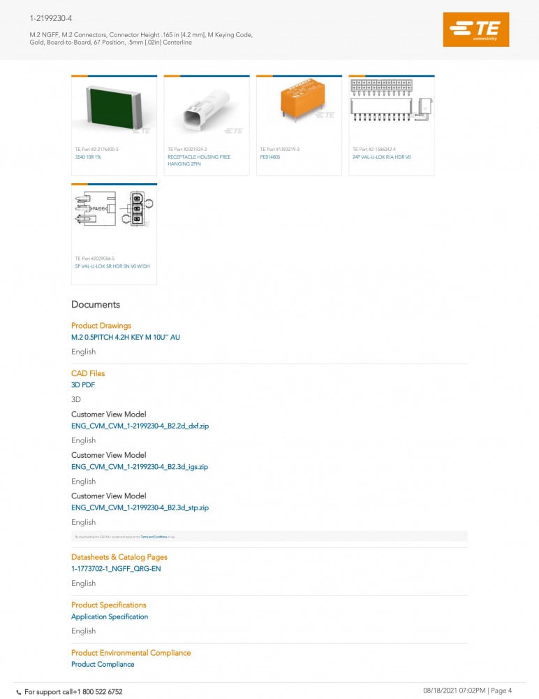 TE Connectivity document page 4