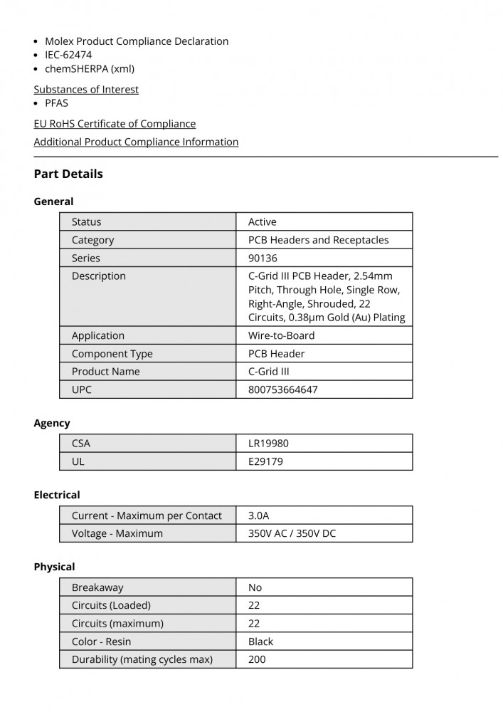 MOLEX 901362222 technical document preview, page 2