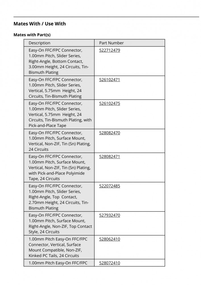 MOLEX FFC specification page 3