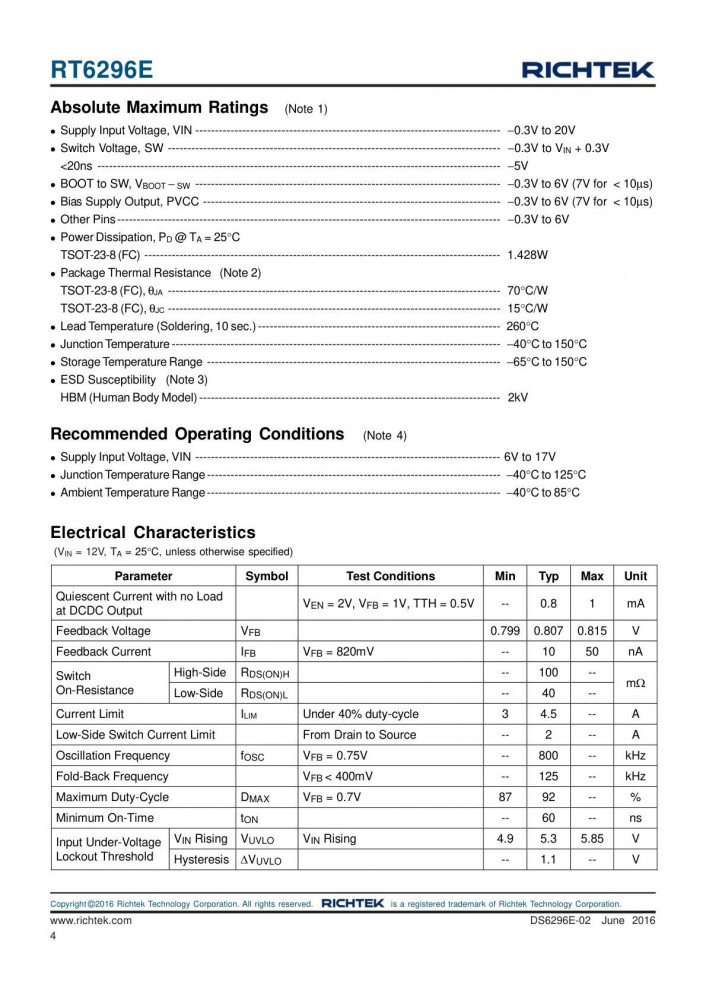 RT6296E datasheet page 4
