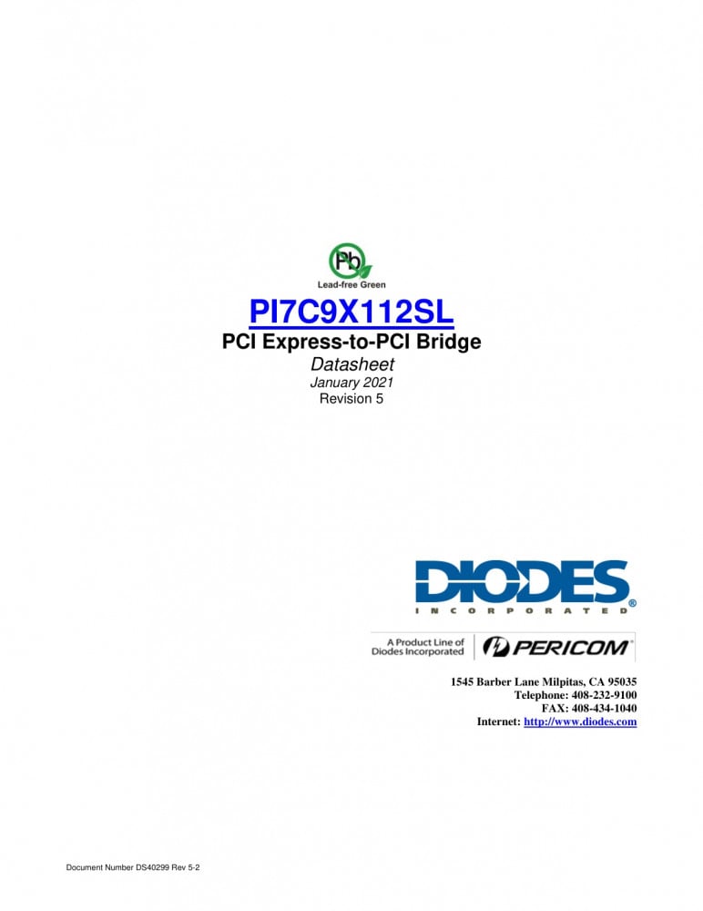 PI7C9X112SL datasheet page 1