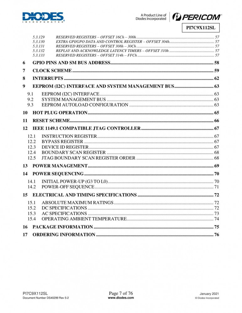 PI7C9X112SL datasheet page 7