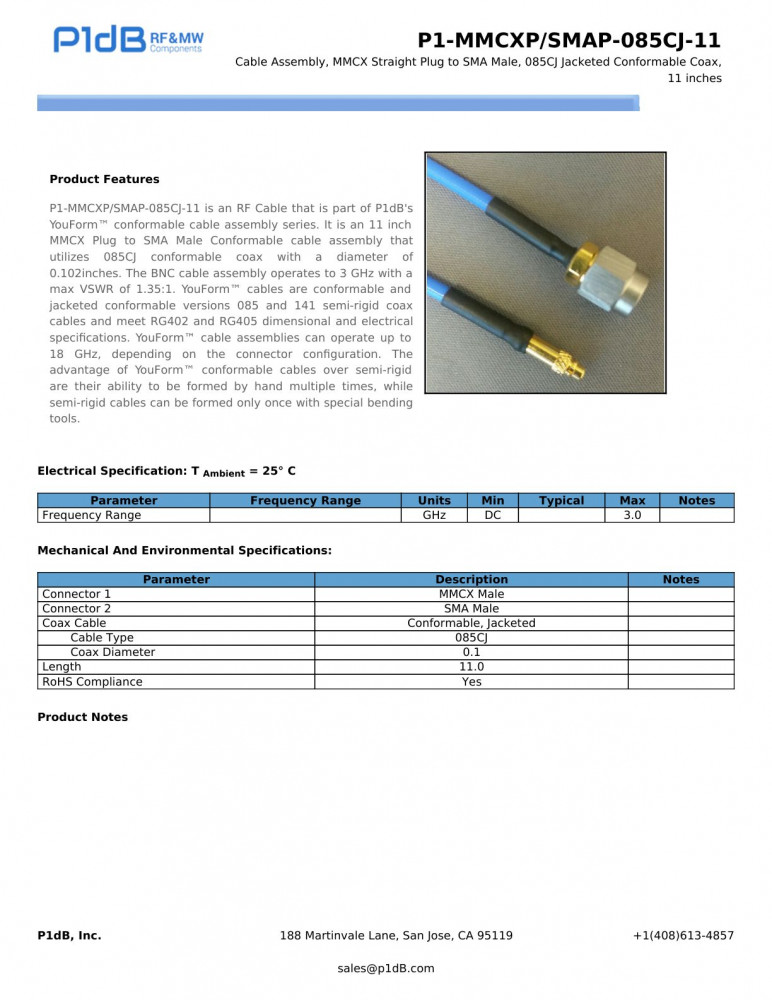 P1-MMCXP/SMAP-085CJ-11 product document image