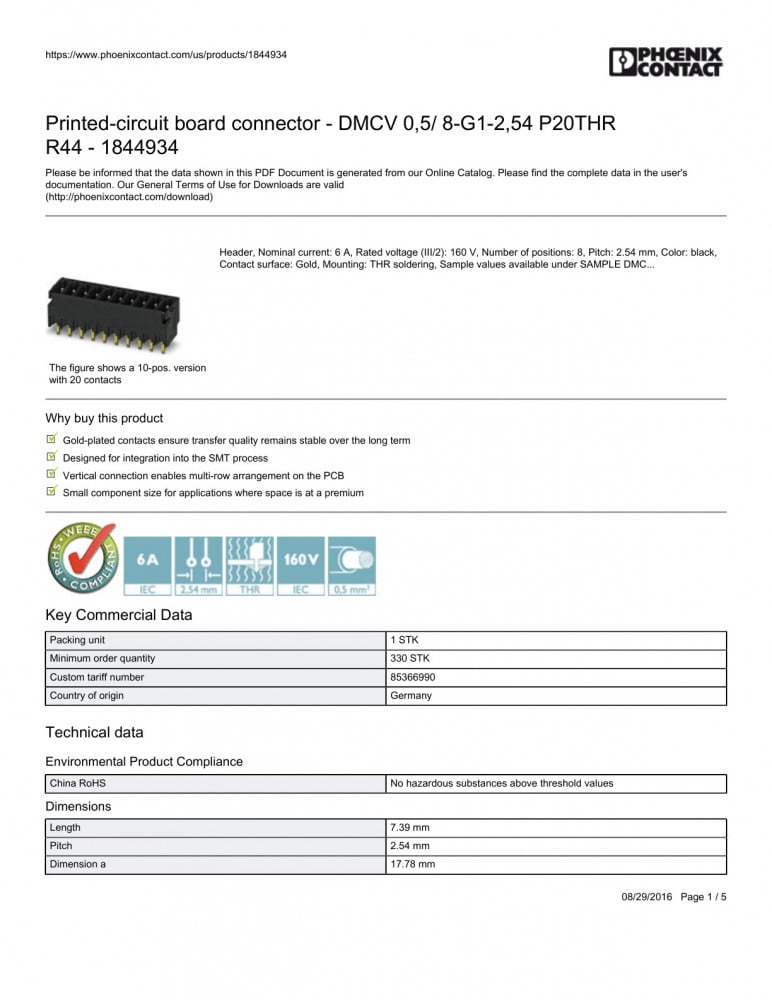 Phoenix Contact 1844934 technical document image 1