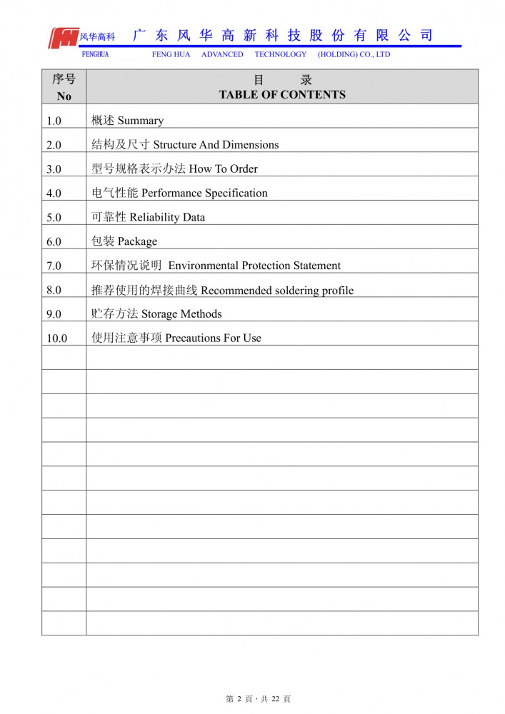 FH resistor approval sheet page 2