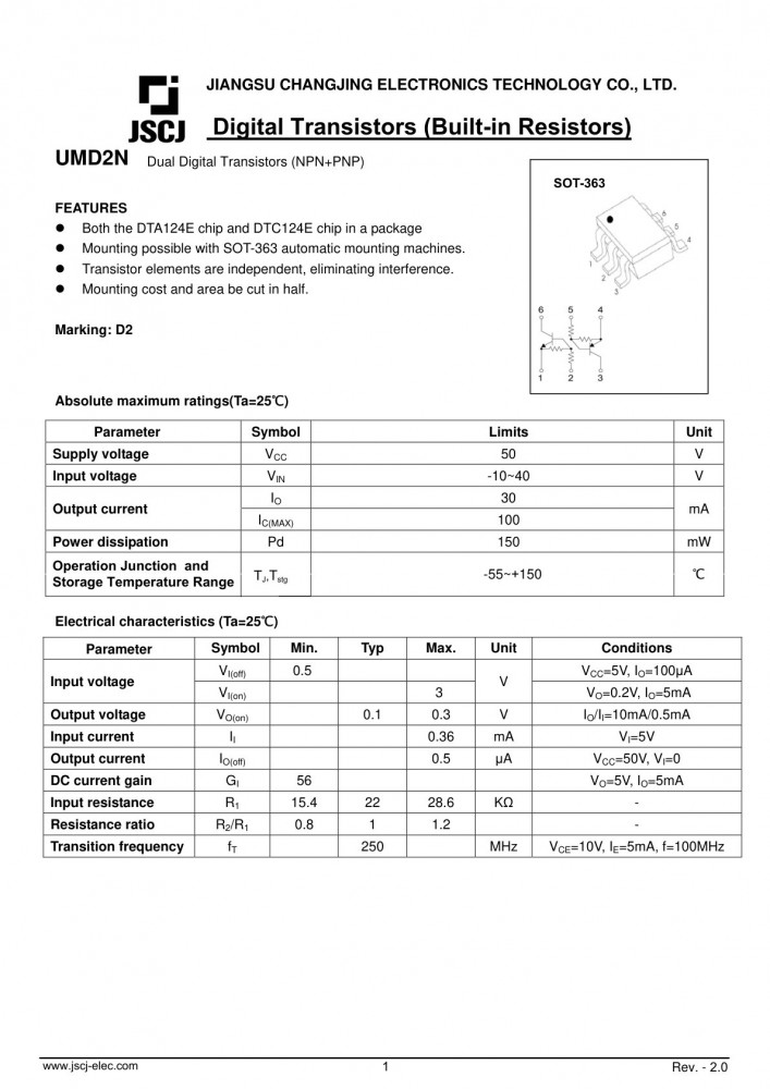 UMD2N datasheet page 1