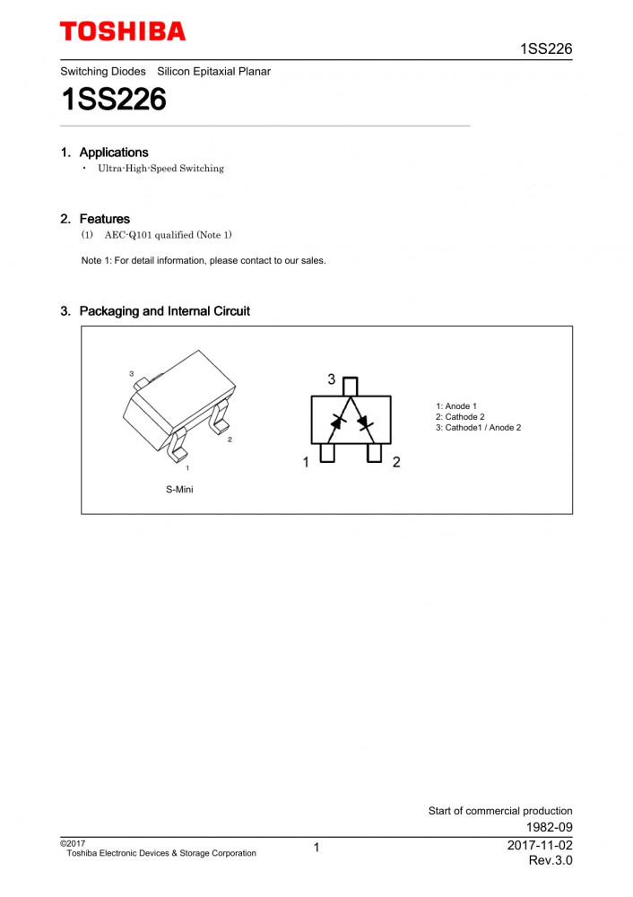 1SS226 datasheet page 1