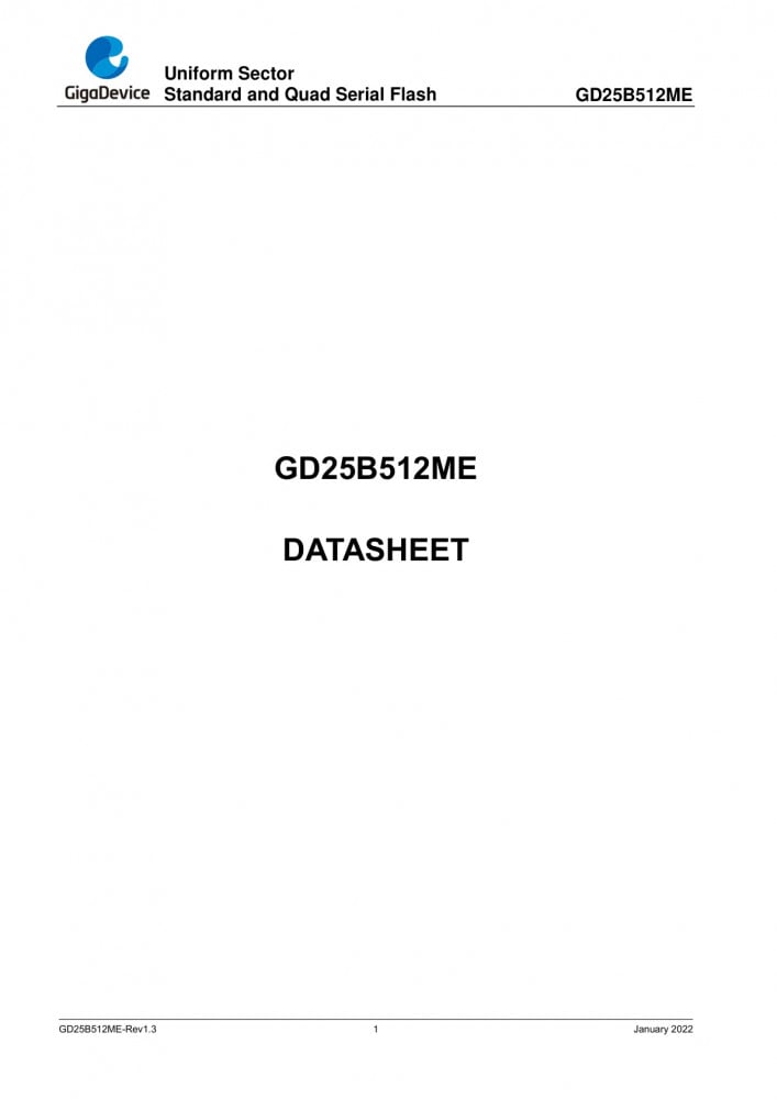 GD25B512ME datasheet page 1