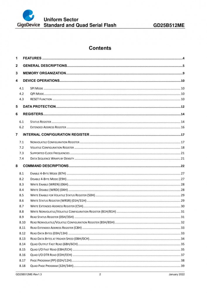 GD25B512ME datasheet page 2