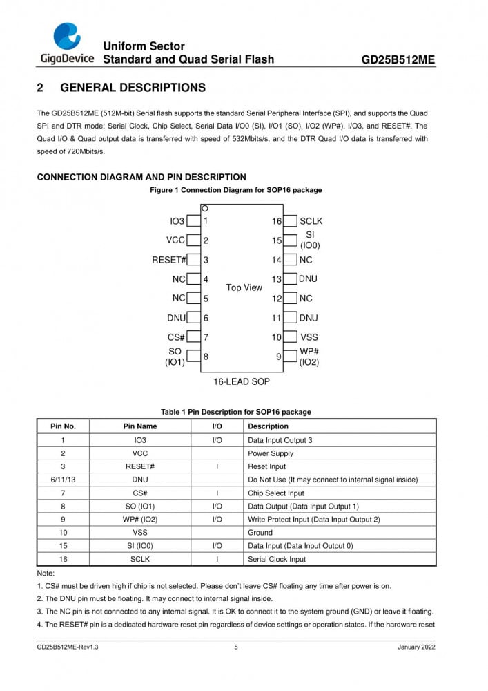 GD25B512ME datasheet page 5