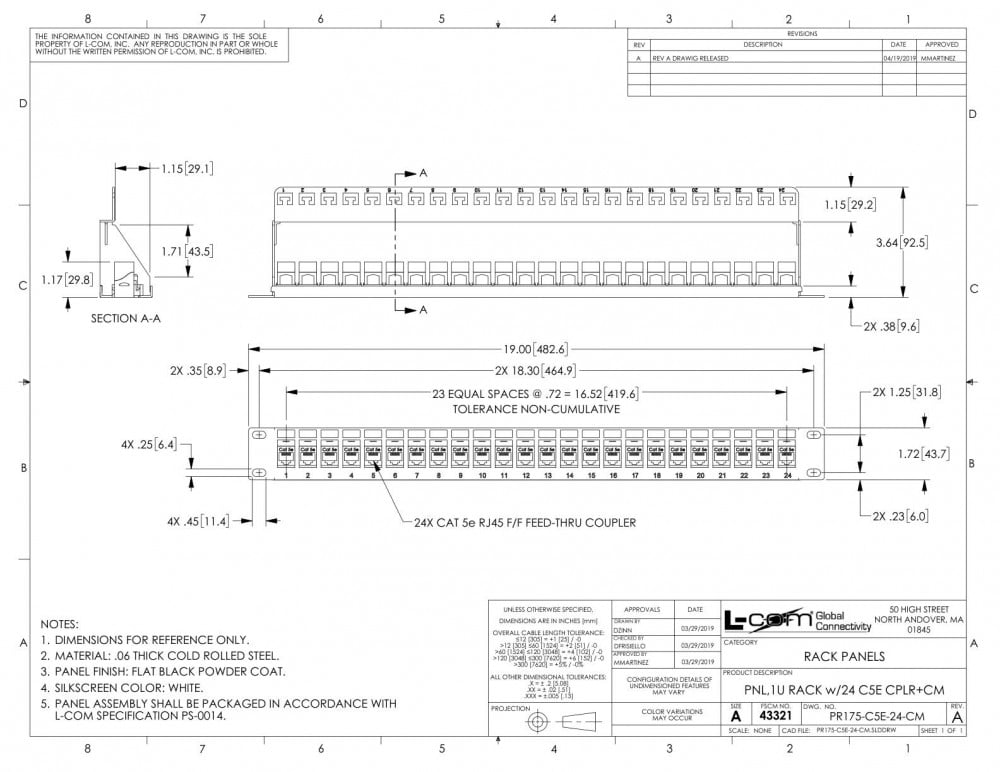 PR175-C5E-24-CM product documentation page