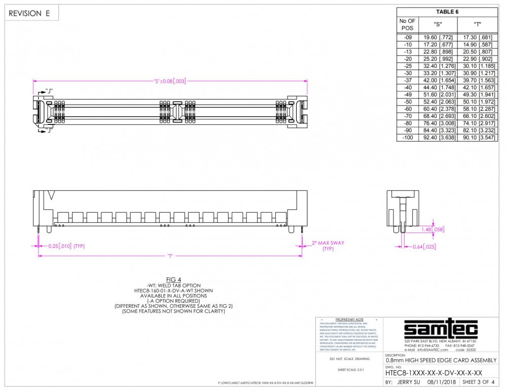 Samtec HTEC8 drawing page 3