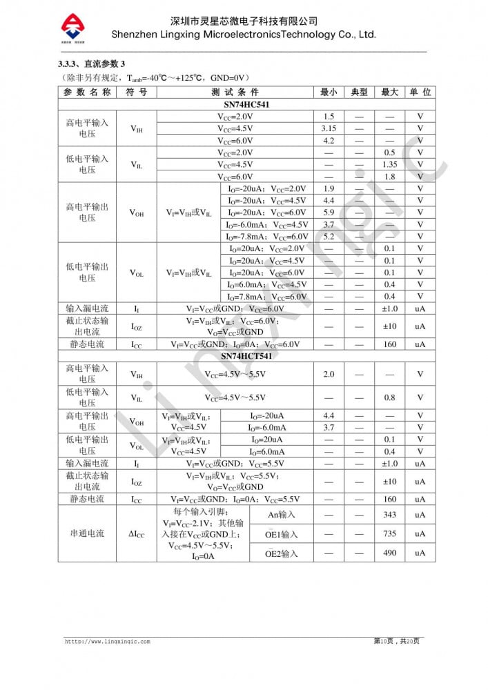 SN74HC541 datasheet page 10