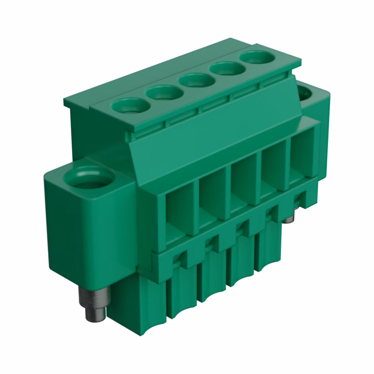 3.50mm Pitch Eurostyle Vertical Plug, with Retention Screws, Rear Wire Entry, Green Housing, 5 Circuits for sale
