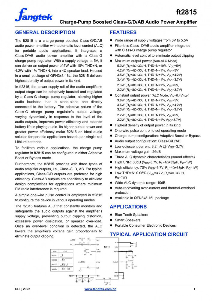FT2815Q datasheet page 1
