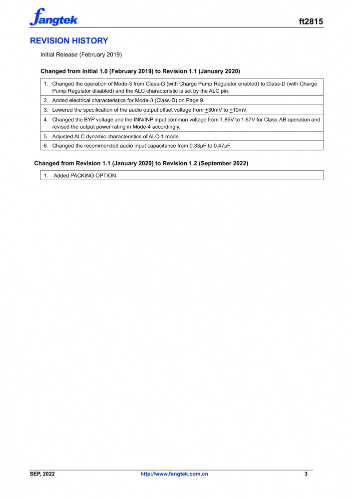 FT2815Q datasheet page 3