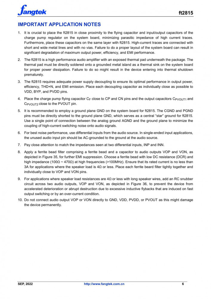 FT2815Q datasheet page 6