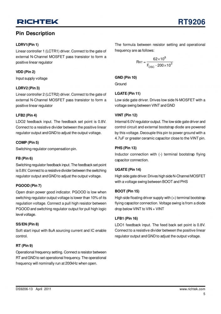 RT9206GS datasheet page 5