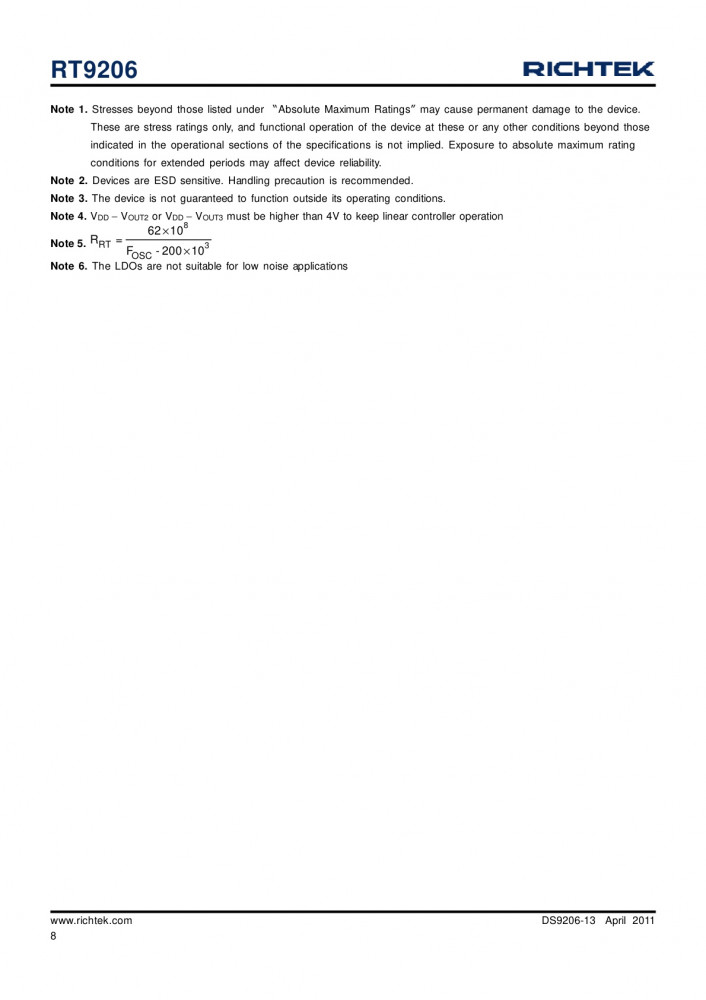 RT9206GS datasheet page 8