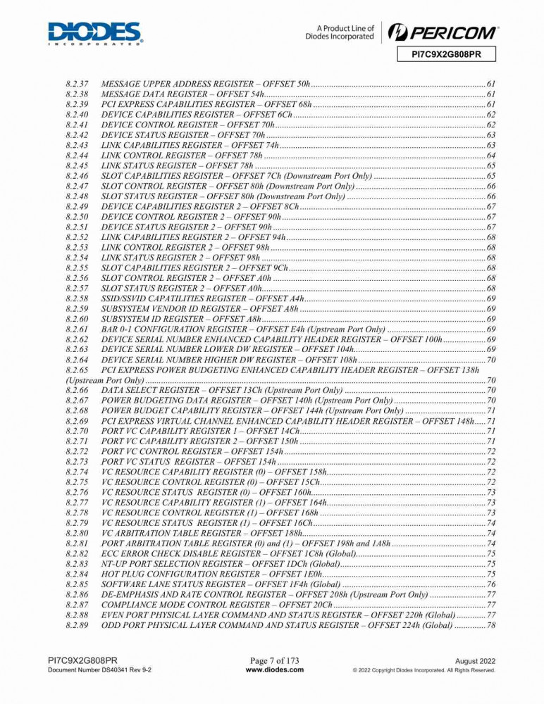 PI7C9X2G808PR datasheet page 7