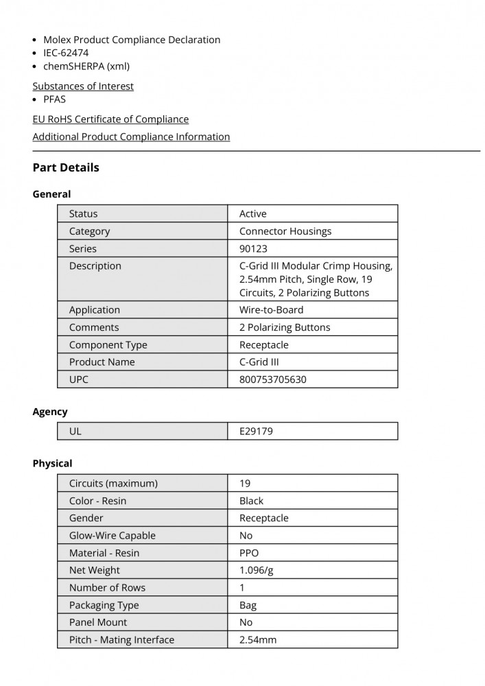 MOLEX 901230119 document preview, page 2