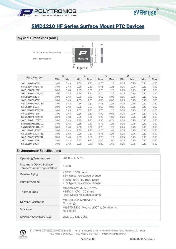 PTTC SMD1210 HF datasheet page 7