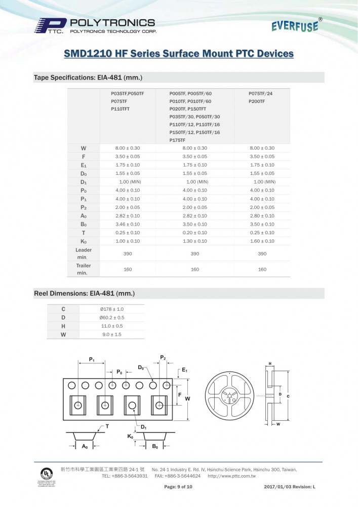 PTTC SMD1210 HF datasheet page 9