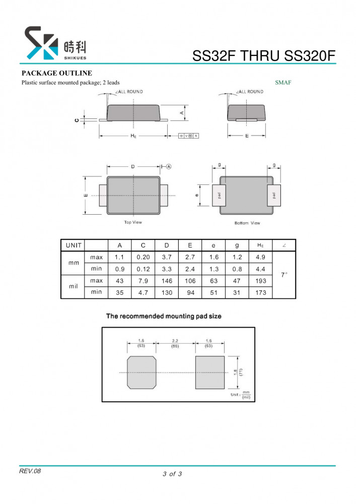 SS320F datasheet page 3
