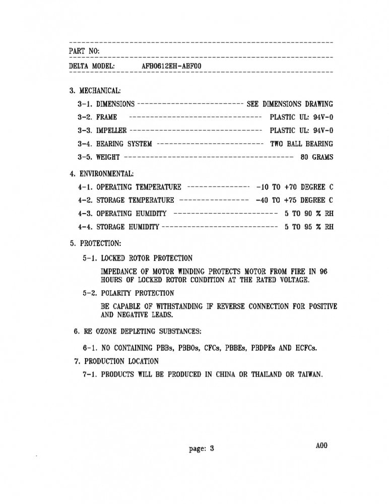 AFB0612EH-ABF00 specification page 3