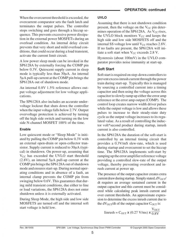 SP6128AEY-L/TR datasheet page 5
