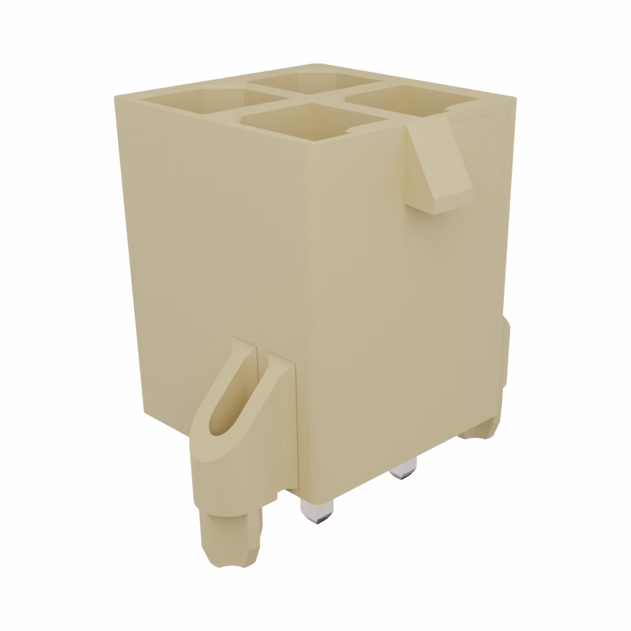Mega-Fit ColorLock Vertical Header with Crush Pegs, 5.70mm Pitch, Through Hole, Dual Row, 4 Circuits, Matte Tin (Sn) Plating, 3.73mm Tail Length, Glow-Wire Capable, Tray, Natural for sale