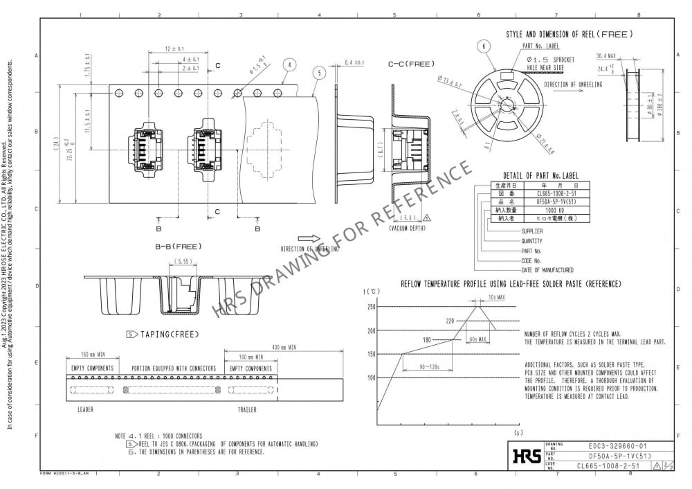 HRS DF50A-5P-1V(51) technical drawing page 2