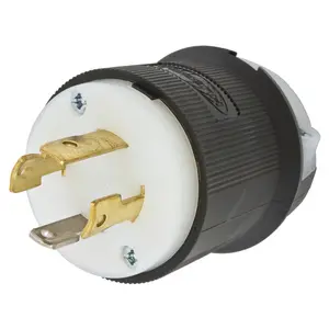 Locking Devices, Twist-Lock®, Industrial, Flanged Receptacle, 30A 3-Phase Wye 347/600V AC, 4-Pole 5-Wire Grounding, L23-30R, Screw Terminal, White