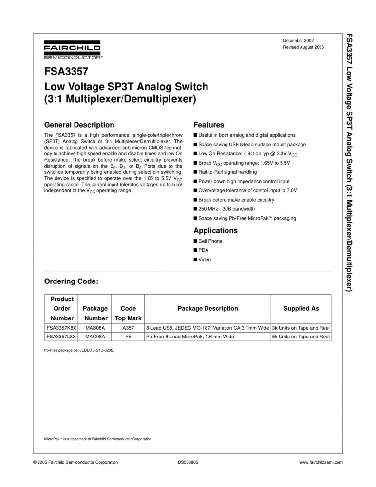 FSA3357 datasheet page 2