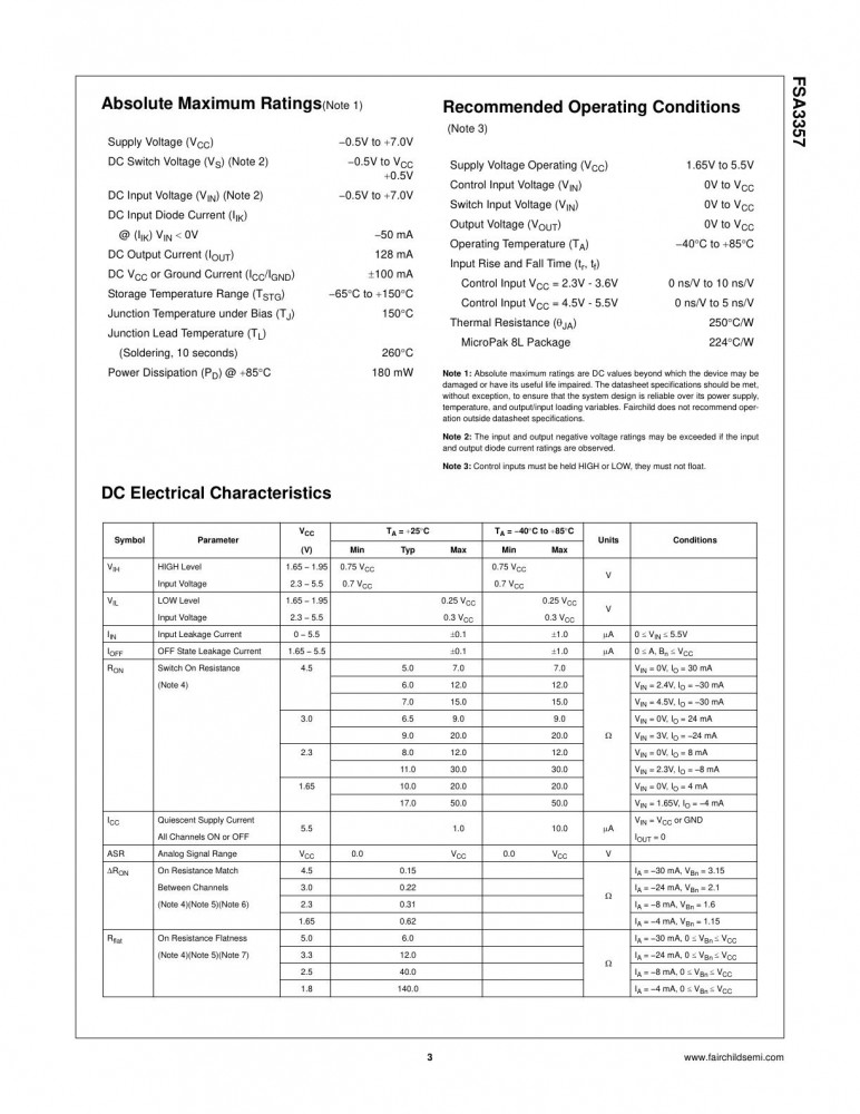FSA3357 datasheet page 4