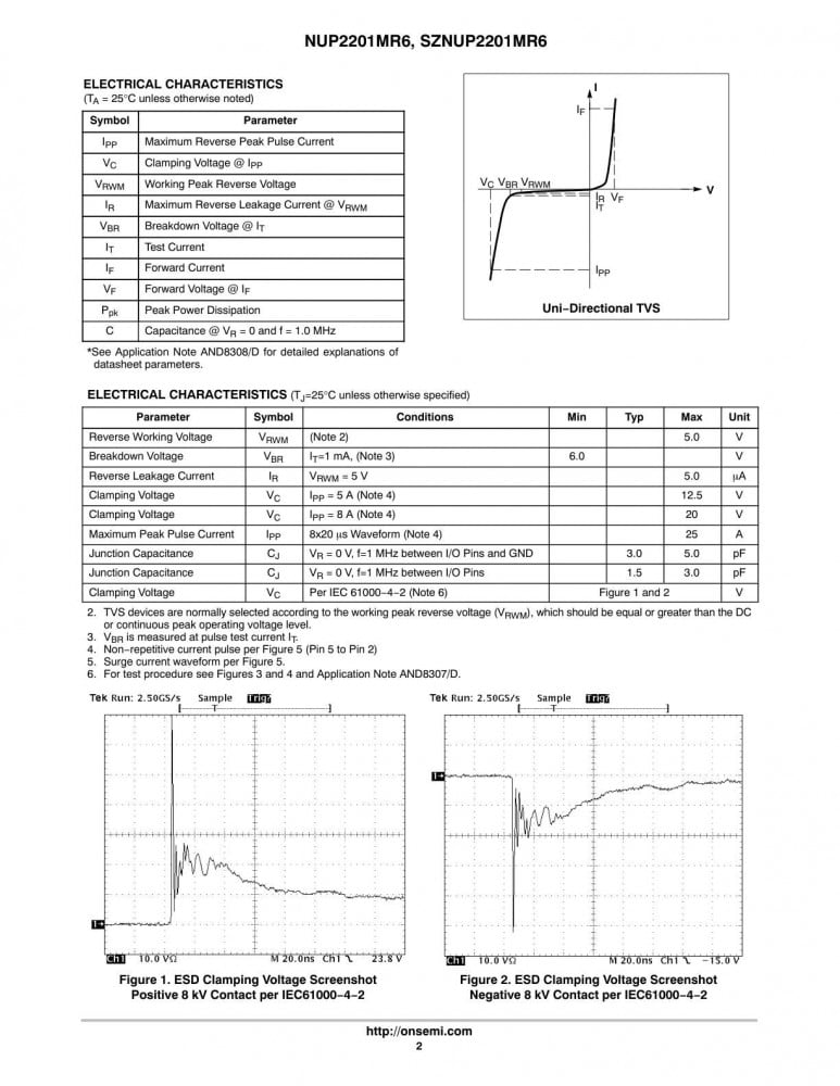 NUP2201MR6T1G datasheet page 2