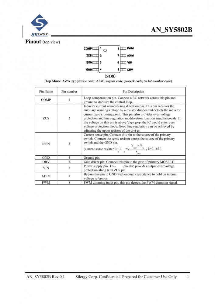SY5802BFAC datasheet page 4