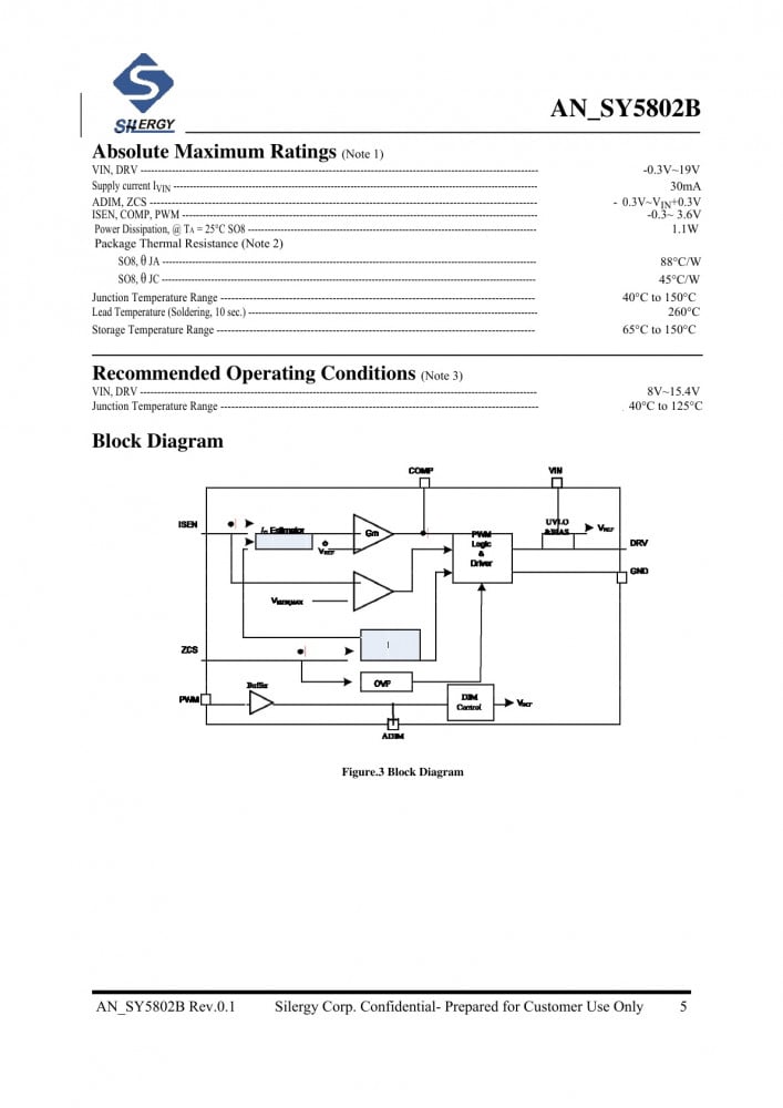 SY5802BFAC datasheet page 5