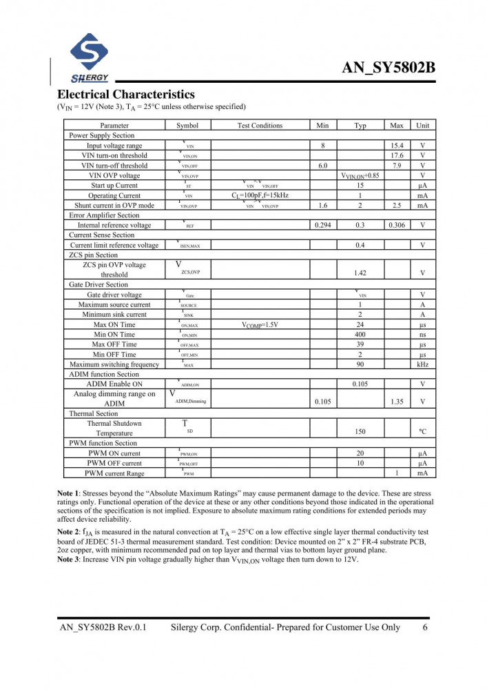 SY5802BFAC datasheet page 6