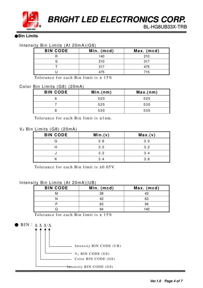 BL-HG8UB33X-TRB datasheet page 4
