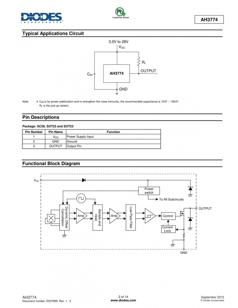 AH3774 datasheet page 2