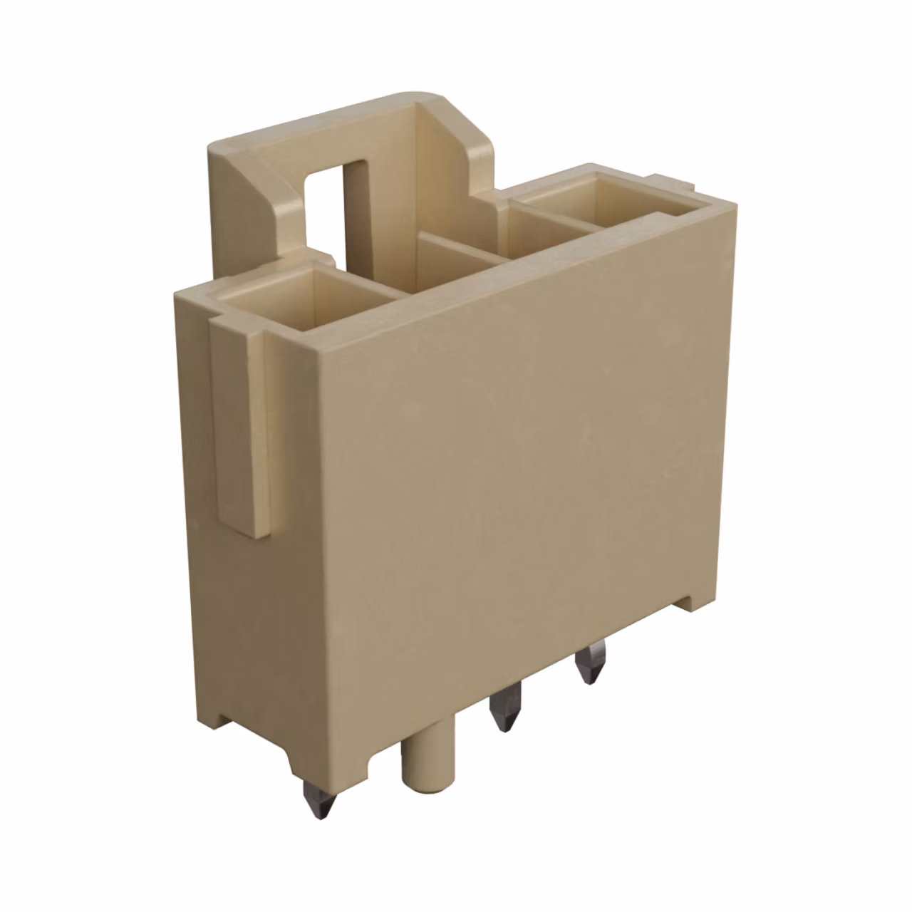 Ultra-Fit Vertical Header, 3.50mm Pitch, Single Row, 4 Circuits, with Kinked Pins, 0.76µm Gold (Au) Plating, Natural, Glow-Wire Capable for sale