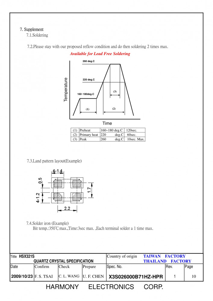 X3S026000B71HZ-HPR specification page 10