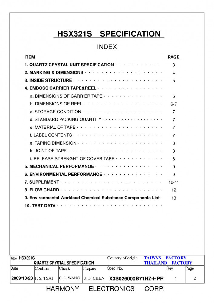 X3S026000B71HZ-HPR specification page 2