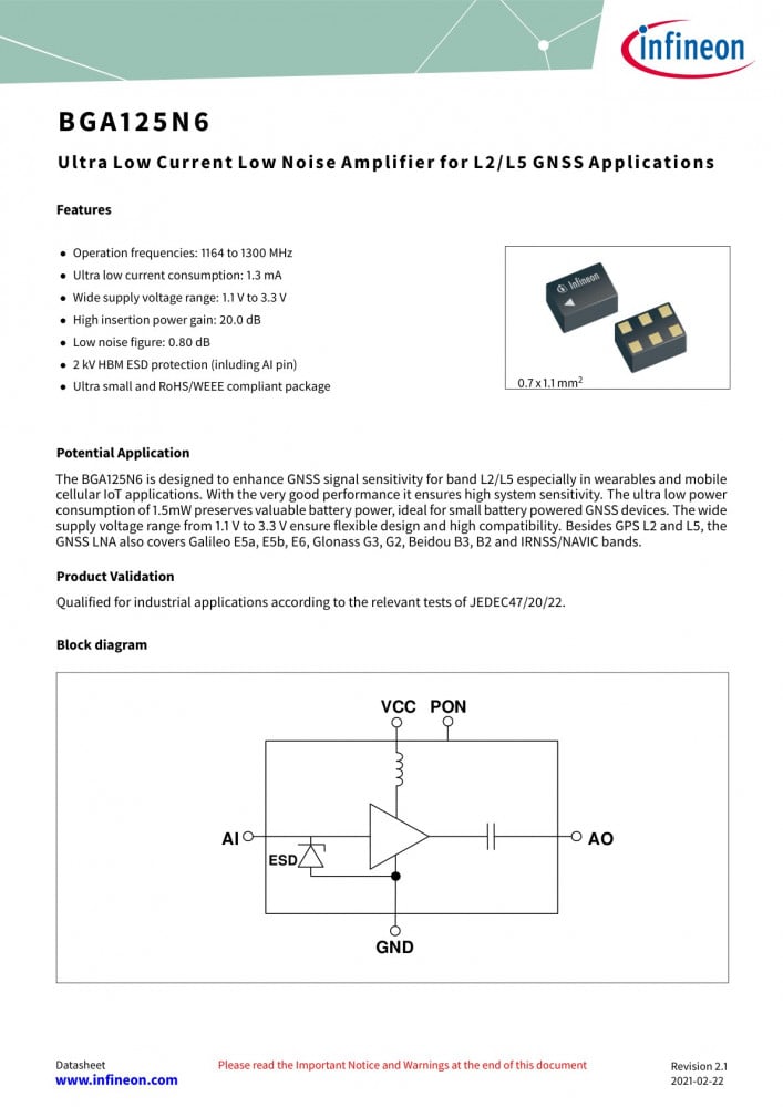 BGA125N6 datasheet page 1