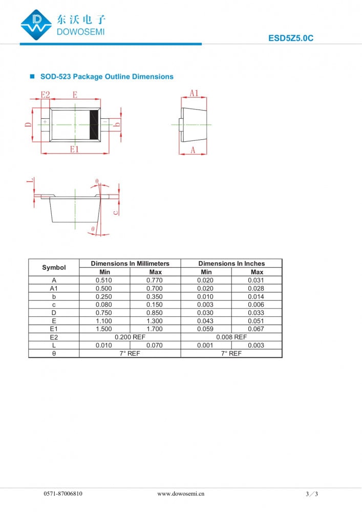 ESD5Z5.0C datasheet page 3