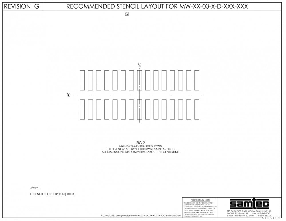 Samtec MW series technical drawing page 2