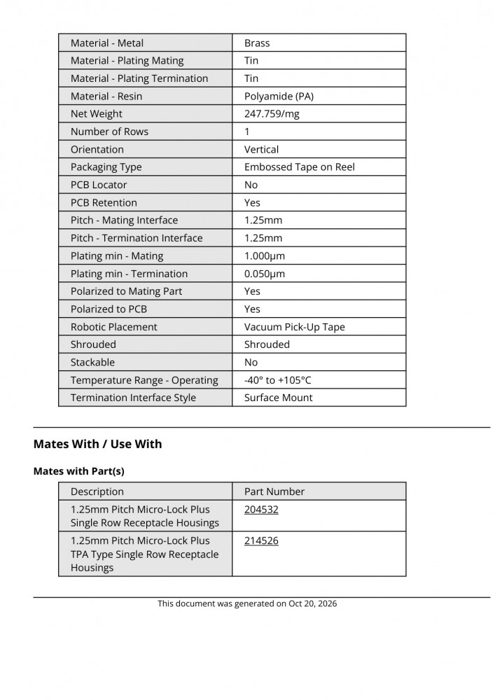 MOLEX 2045300871 product document image, page 3