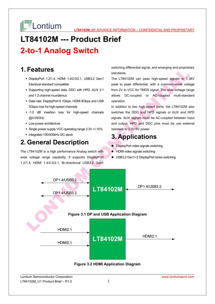 LT84102M product document page 1